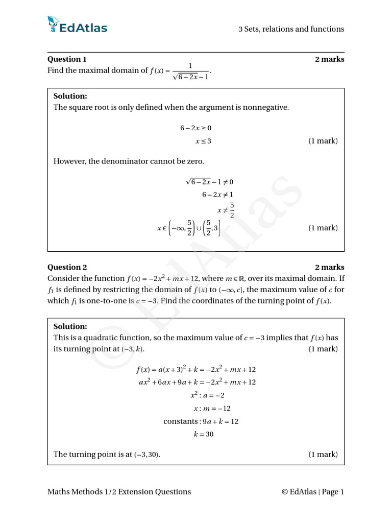 3 Sets Relations and Functions Solutions | PDF | Function (Mathematics) | Mathematical Logic