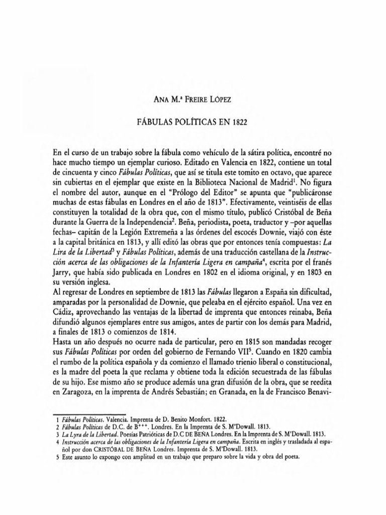 Fábulas Políticas y Sátira en 1822 | PDF | Fábula