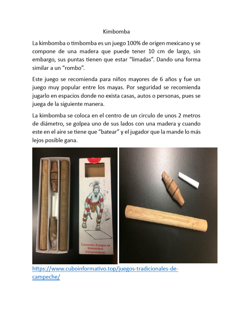 Juego tradicional Kimbomba en Campeche | PDF