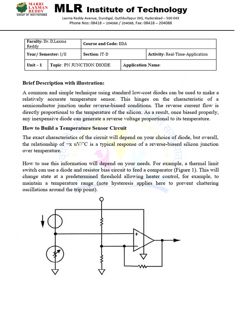 Real-Time Applications UNIT1 (EDA) | PDF | Diode | P–N Junction