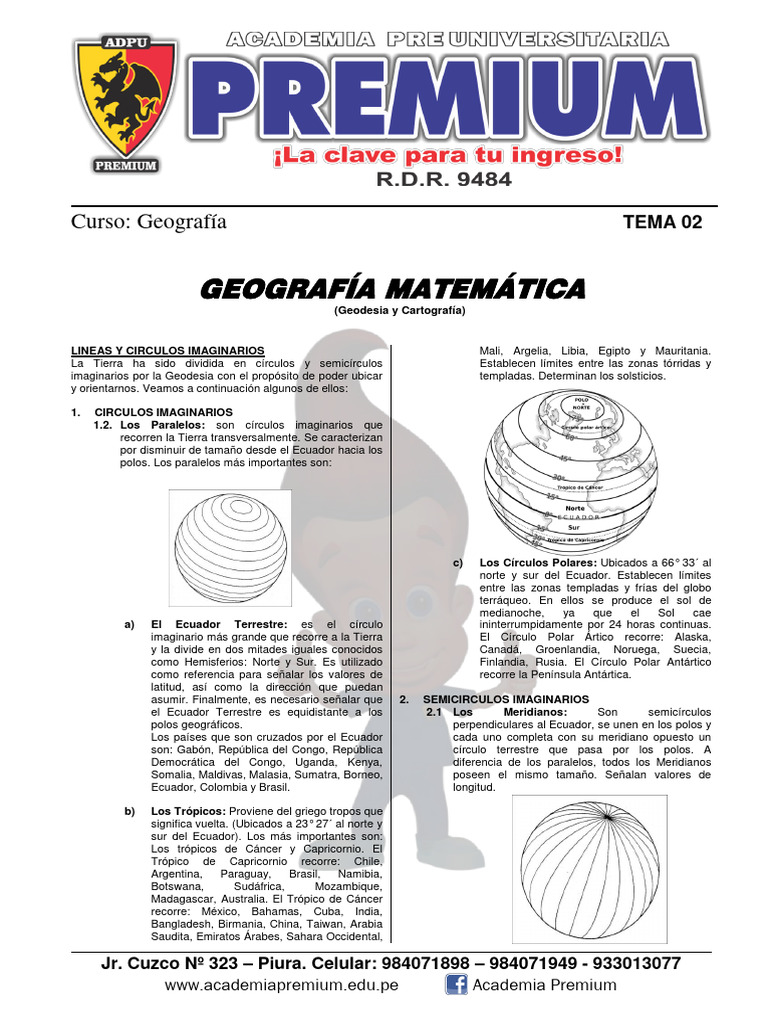 Tema 02 de Geografia - Geografia Matematica | PDF | Mapa | Ecuador
