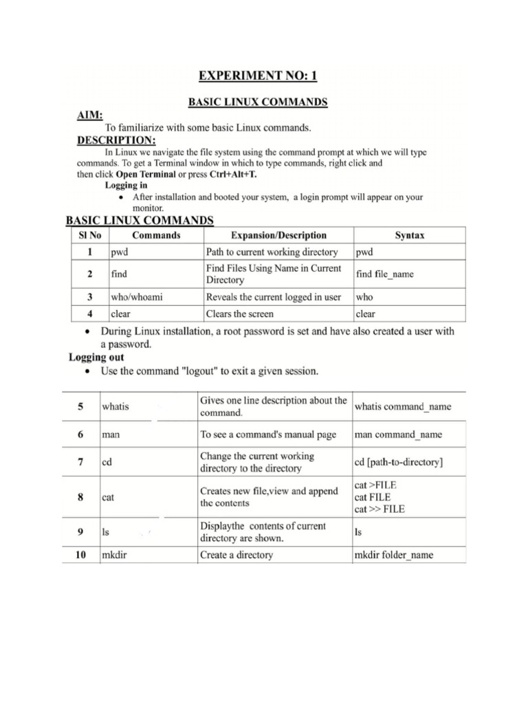 Experiment 1 and 2 | PDF | Command Line Interface | Computer Architecture