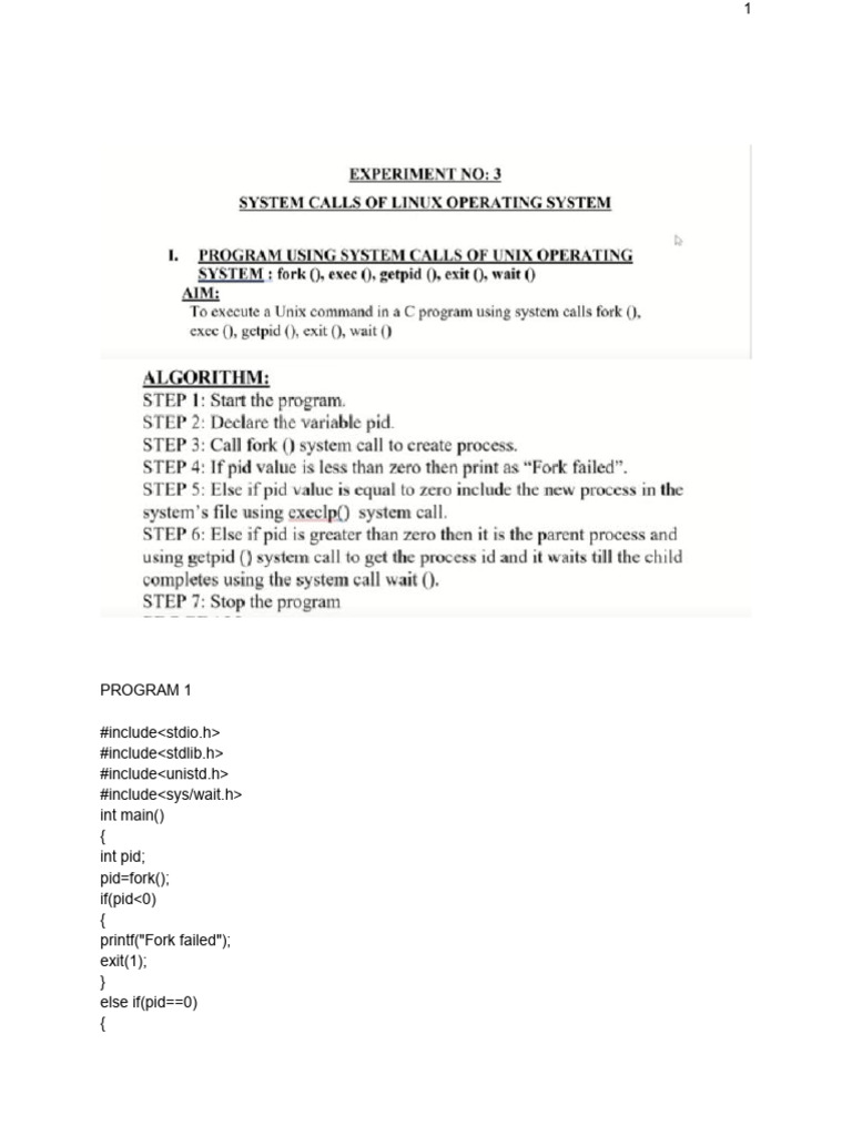 Exp3 SYSTEM CALLS | PDF | Computers