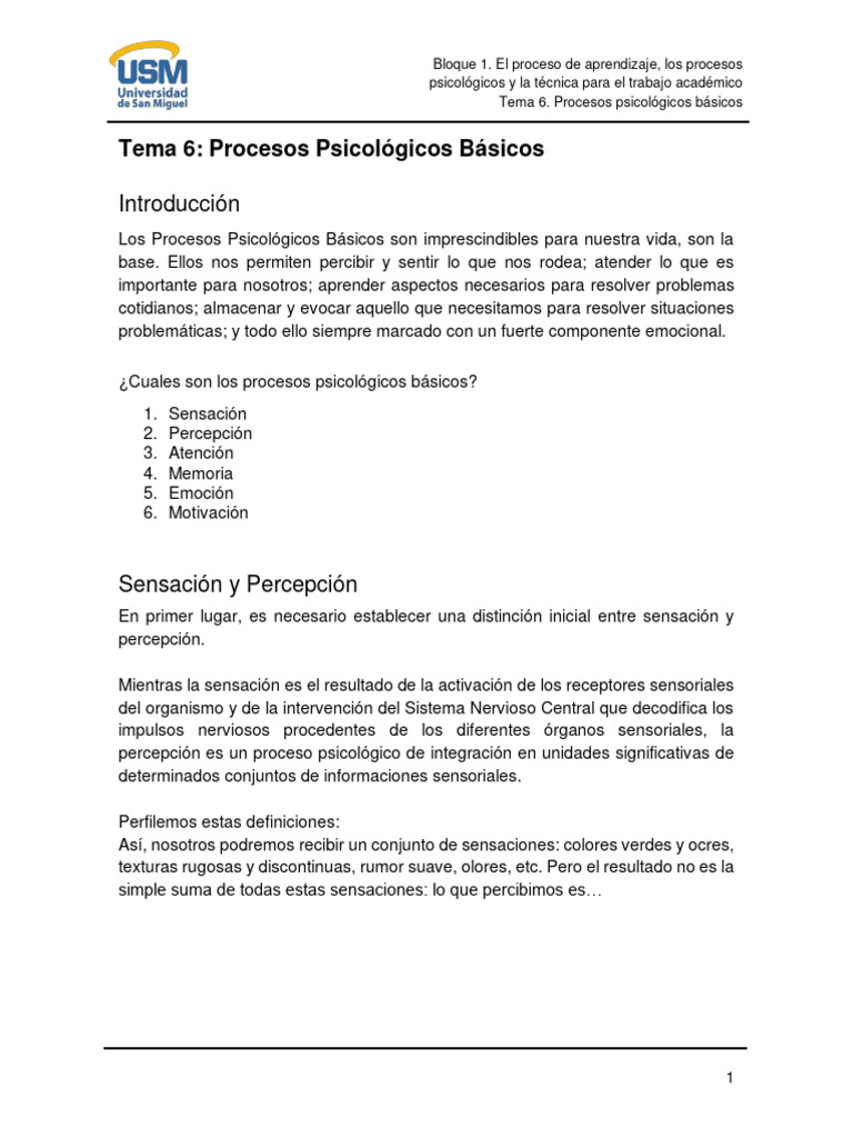 Procesos Psicológicos Básicos | PDF | Motivación | Motivacional