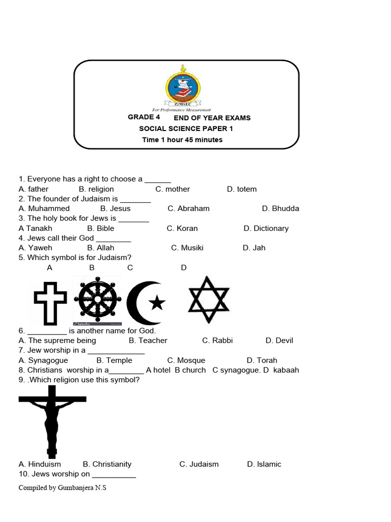 Grade 4 End of Year | PDF | God | Religious Faiths