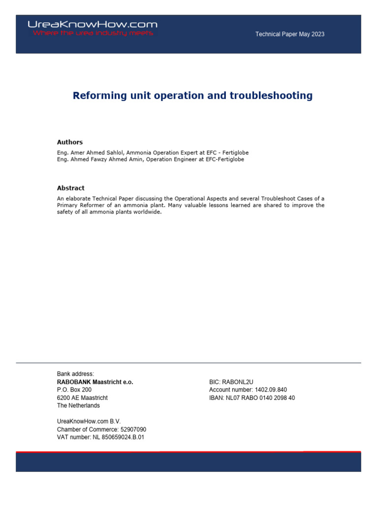 2023 05 EFC Reforming Unit Operation and Troubleshooting | PDF ...