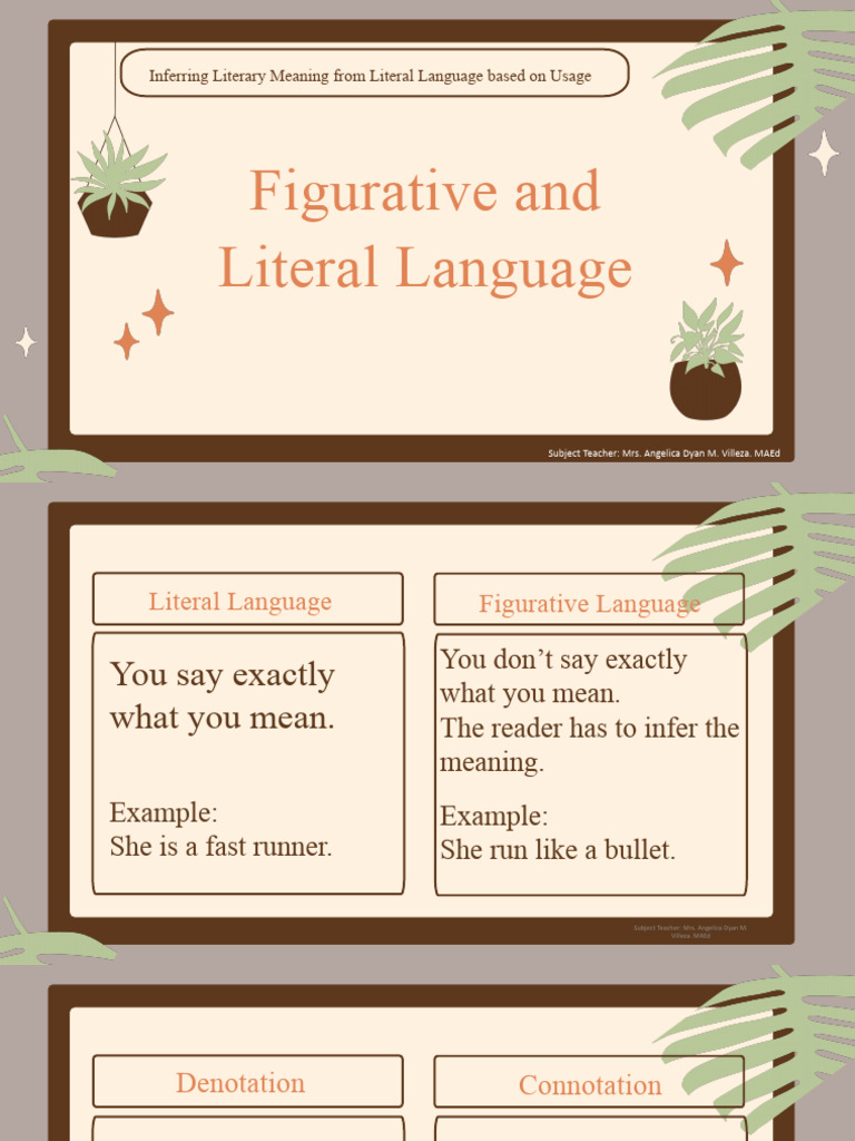 Understanding Literal vs. Figurative Language | PDF | Semantics | Human ...
