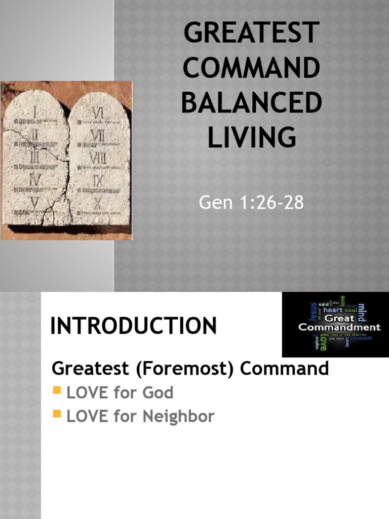 Greatest Command Balanced Living | PDF | Religious Belief And Doctrine ...