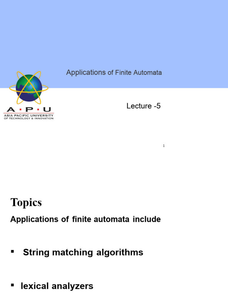 Applications of Finite Automata | PDF | String (Computer Science) | Mathematical Logic
