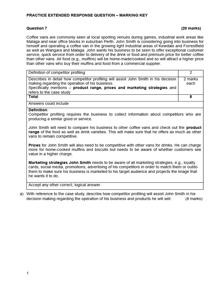 10 Practice Extended Answer Question ANSWERS | PDF | Pricing | Marketing