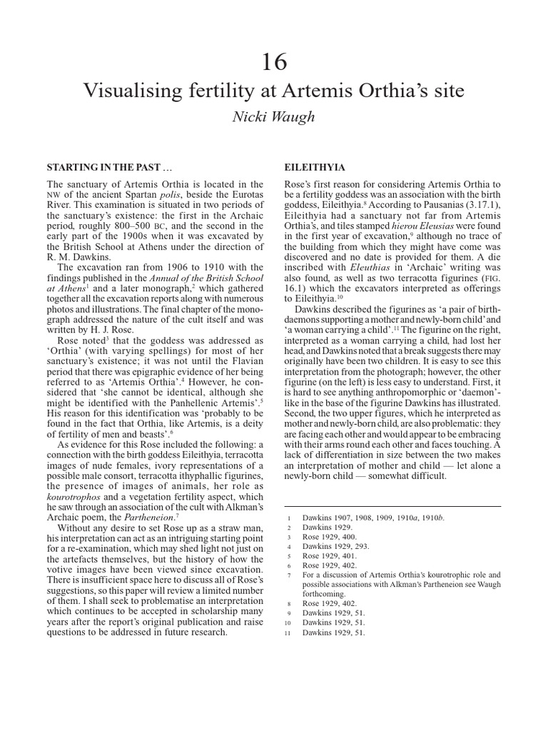 Visualising Fertility At Artemis Orthias Pdf Sparta