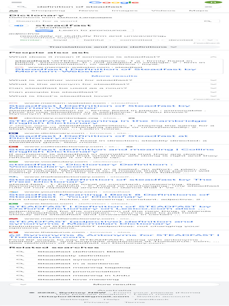 Definition of Steadfast - Google Search | Download Free PDF ...