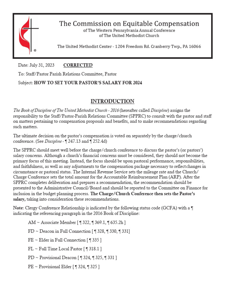 How To Set Pastors Salary 2024 | PDF | Cost Of Living | Consumer Price Index