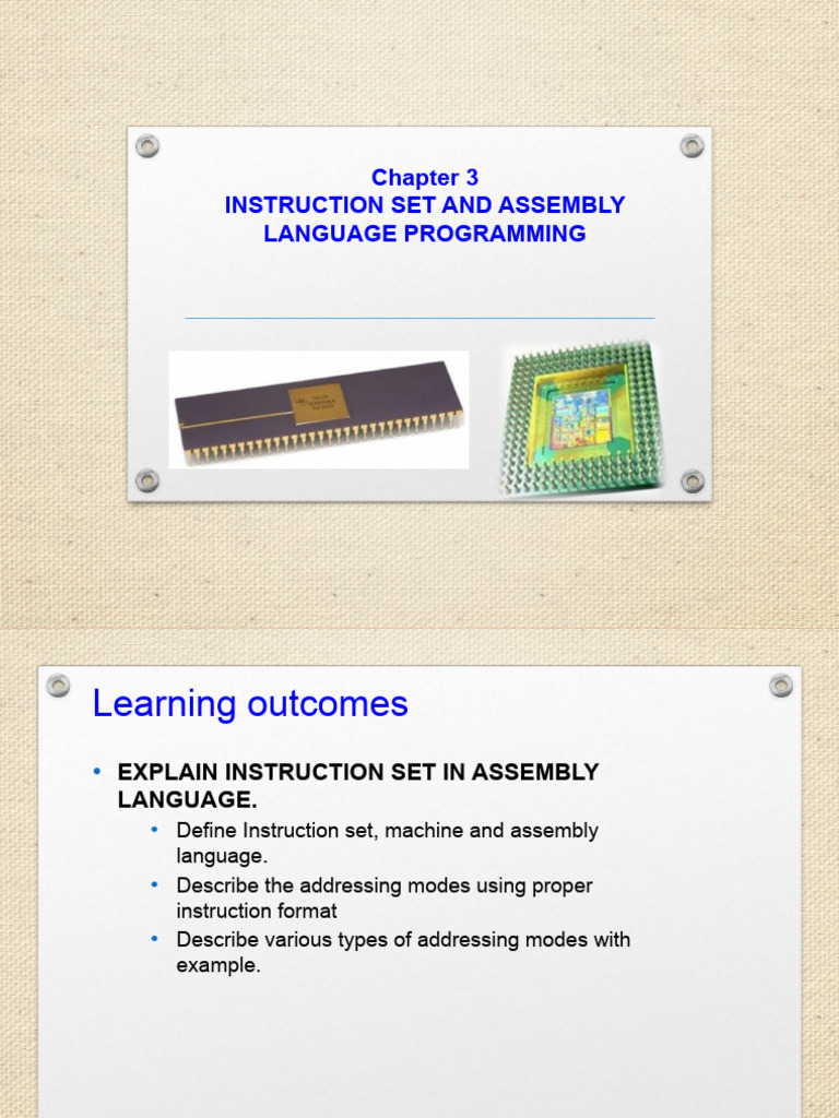 Instruction Set and Assembly Language Guide | PDF | Assembly Language | Computer Program
