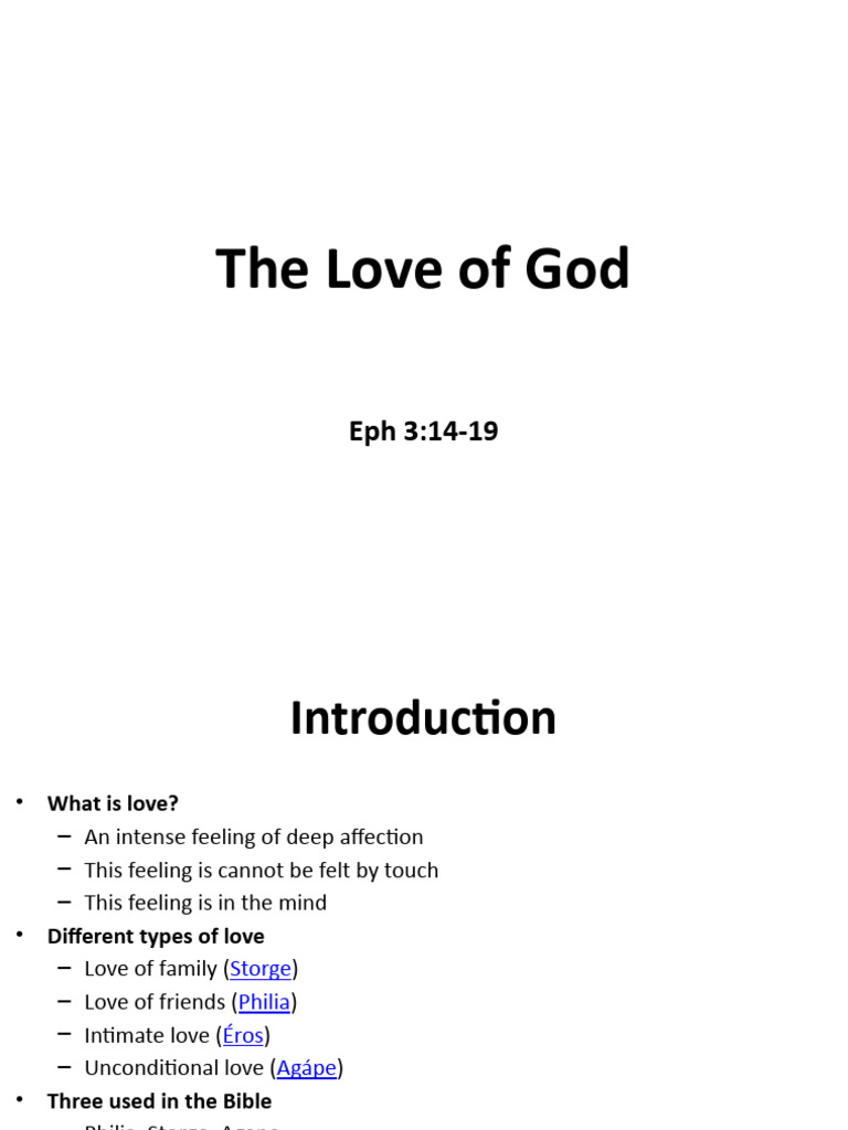The Love of God | PDF | Love | God