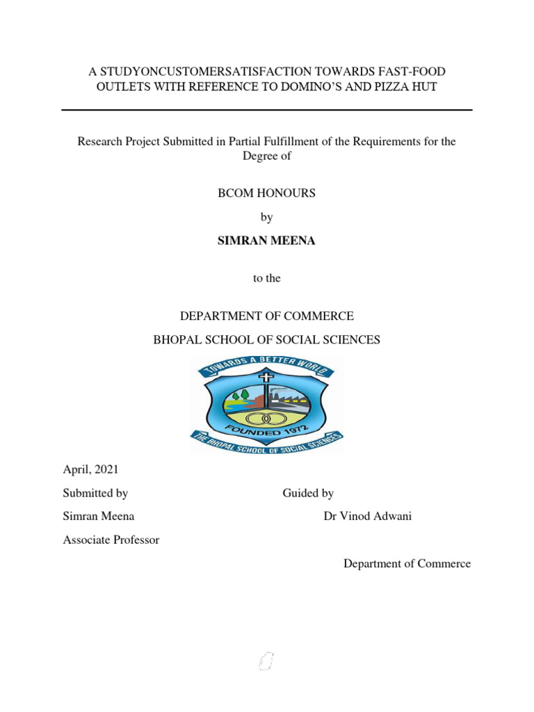 268 Simran Meena | PDF | Customer Satisfaction | Fast Food