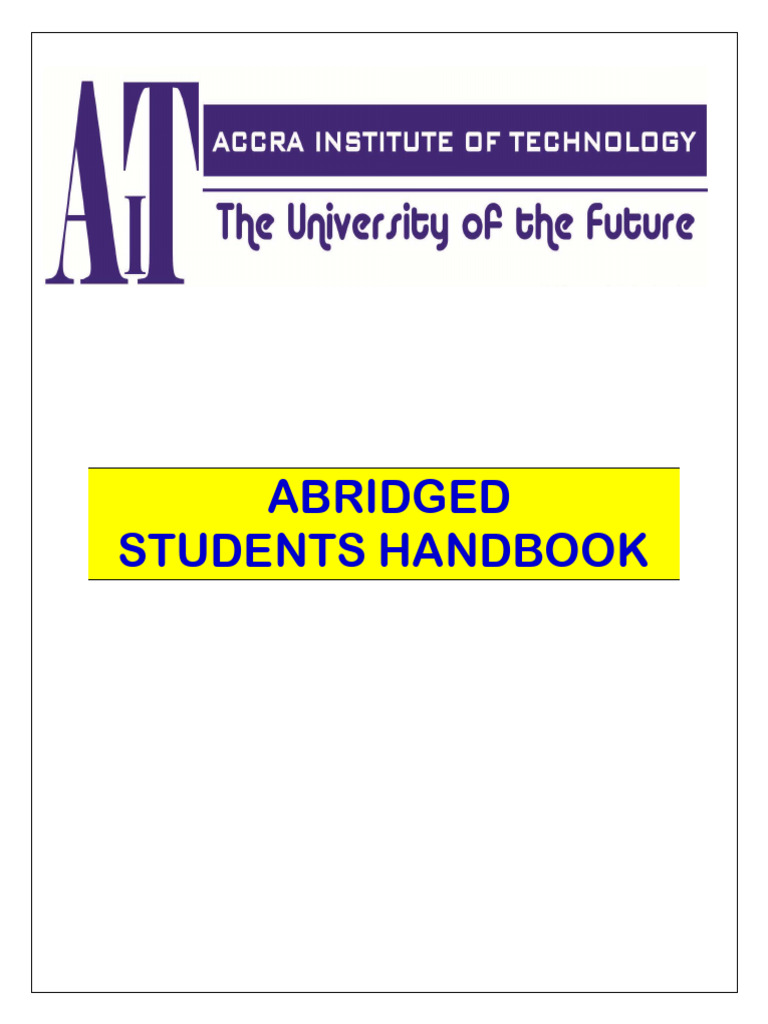 Ait Students Handbook-Abridged Version | PDF | Course Credit | Plagiarism