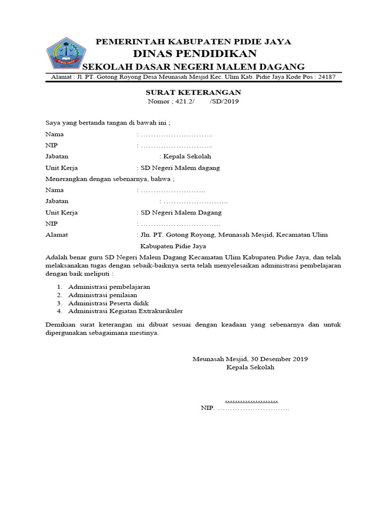 SK Kepala Sekolah Untuk RPL | PDF | Karier & Perkembangan