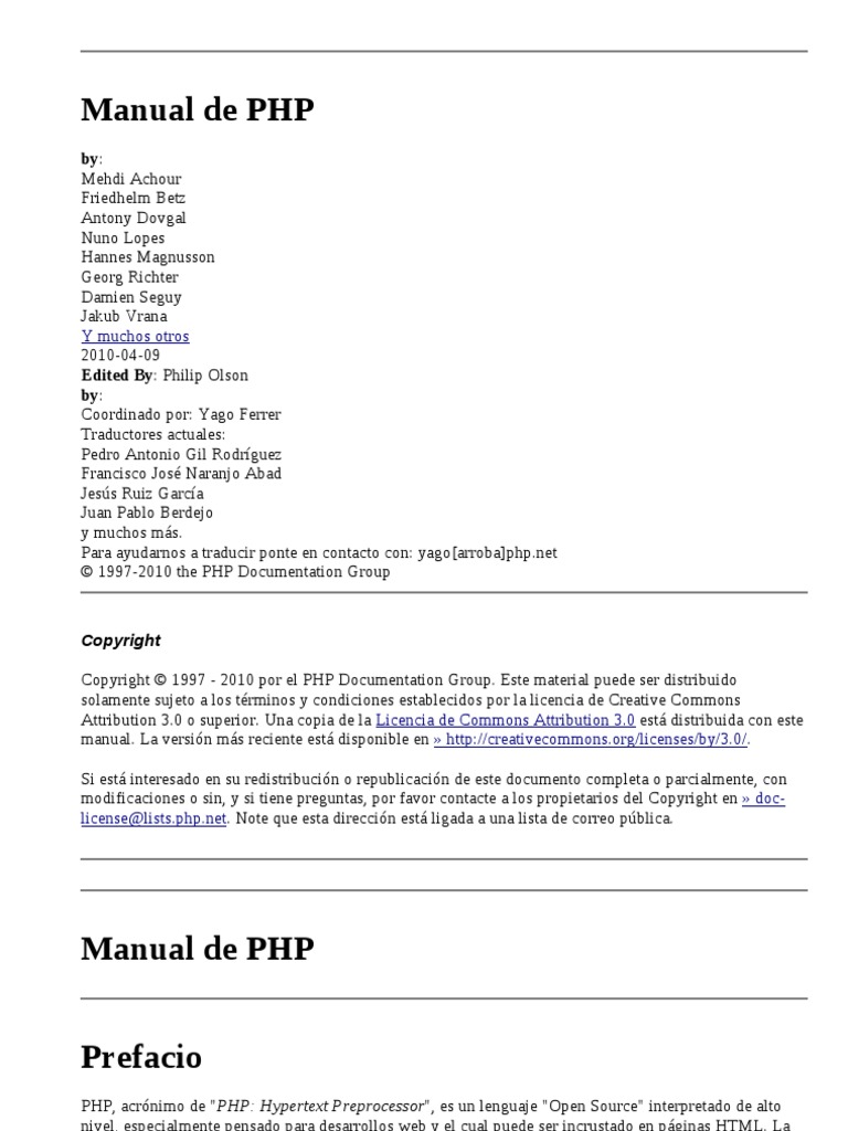 Manual Oficial de PHP5 | PDF | Php | Servidor web