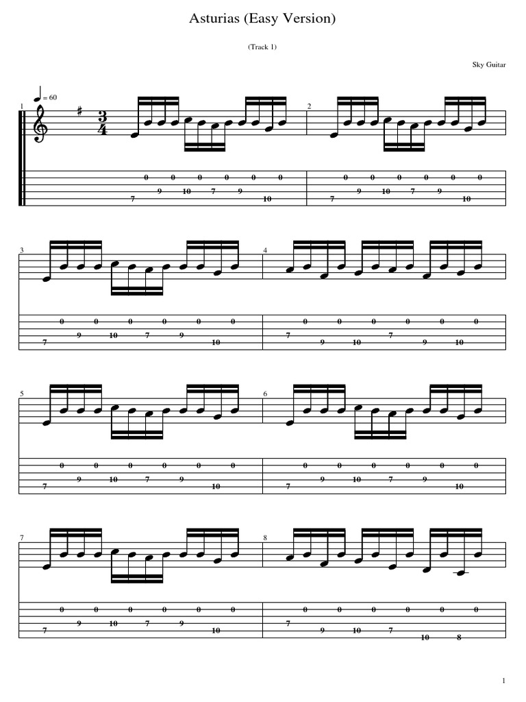 Asturias Easy Version Sheet Music | PDF