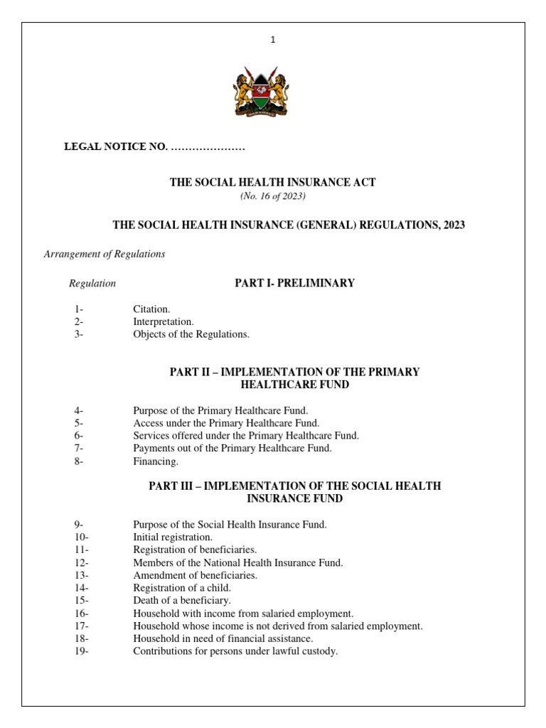 Social Health Insurance Regulations 2023 | PDF | Health Care | Employment