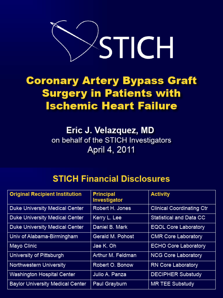 ACC2011 STICH H1PO Final | PDF | Coronary Artery Bypass Surgery ...