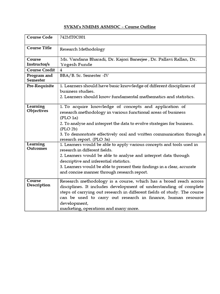 Course Outline Research Methodology-SYBBA Sem IV 2023-24 005bKk19f5 ...