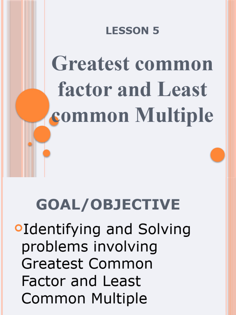 GCF and LCM Problem Solving Guide | PDF | Mathematical Analysis ...