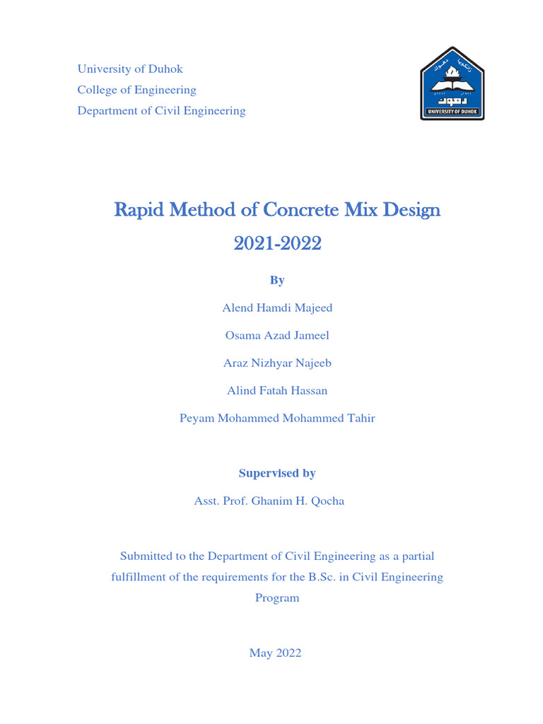 Rapid Method of Concrete Mix Design | PDF | Concrete | Construction ...