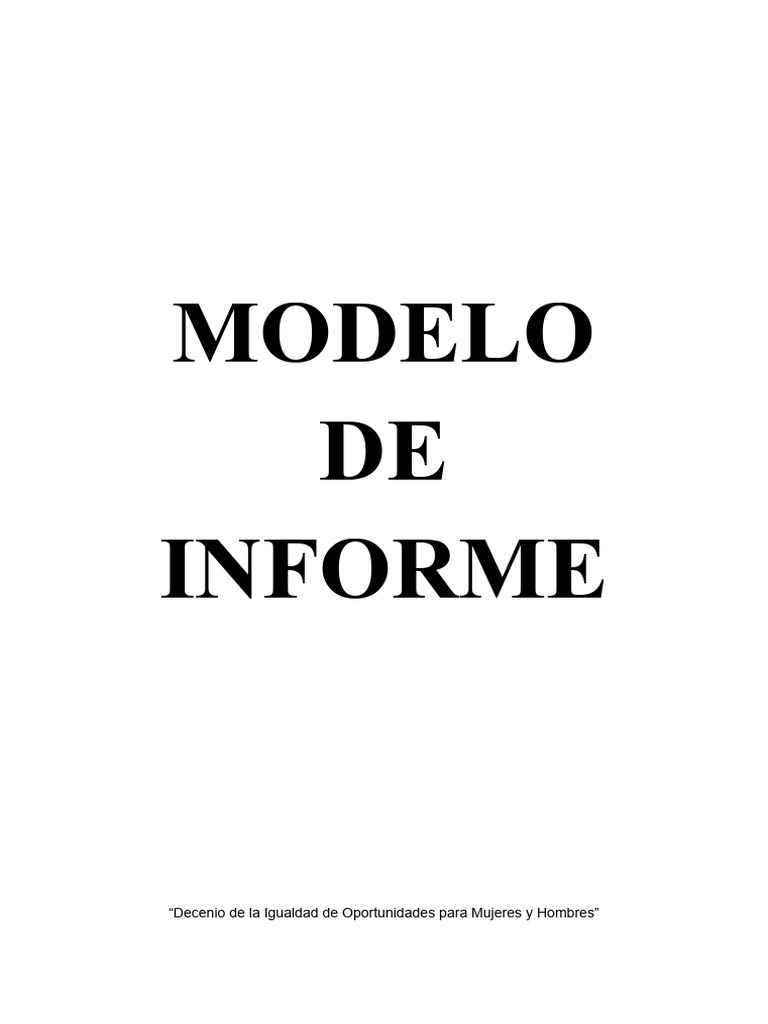 Modelos Informe | PDF