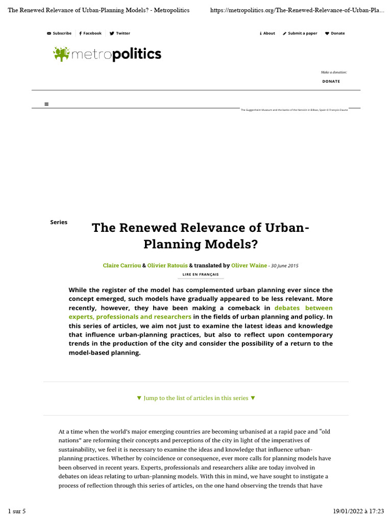 The Renewed Relevance of Urban Planning | PDF | Science | Urban Planning