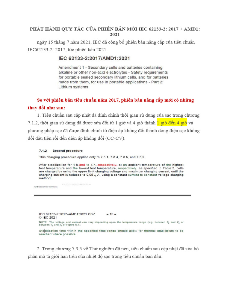 Iec 62133-2 2017+amd1 2021 | PDF