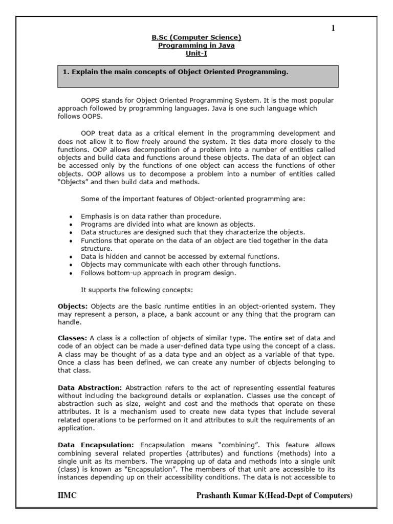 JavaUnit1 | PDF | Inheritance (Object Oriented Programming) | Method (Computer Programming)