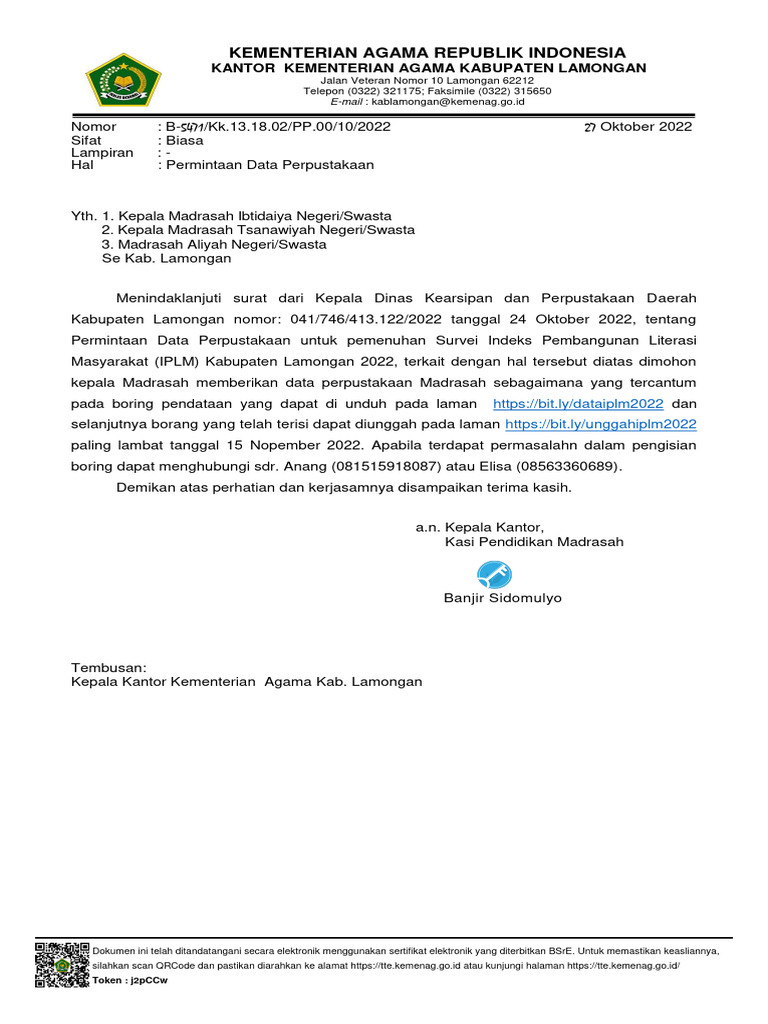 Permintaan Data Perpustakaan | PDF