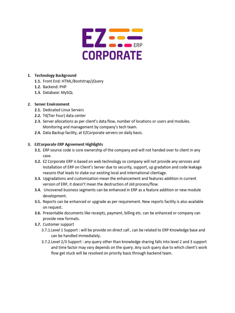 EZCorporate Brief Intro | PDF | Enterprise Resource Planning | Invoice
