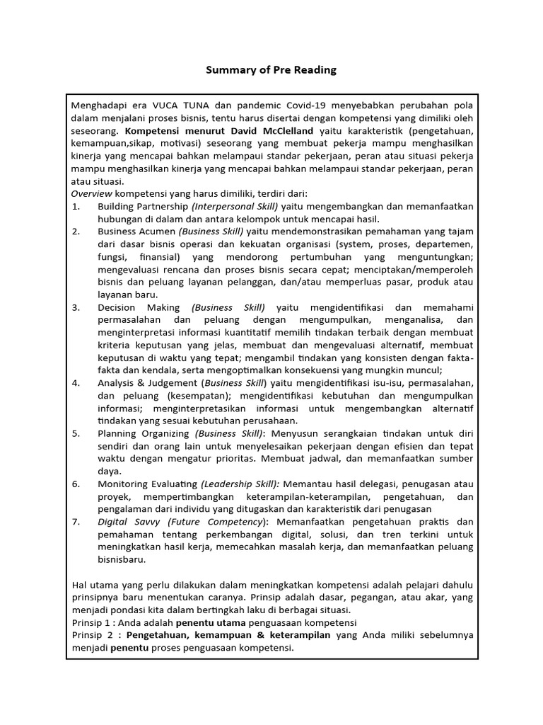 Pre - Reading MD | PDF | Pengembangan Diri