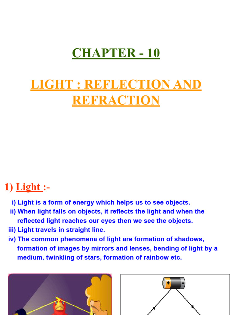 10 Light Reflection and Refraction | PDF | Mirror | Refraction