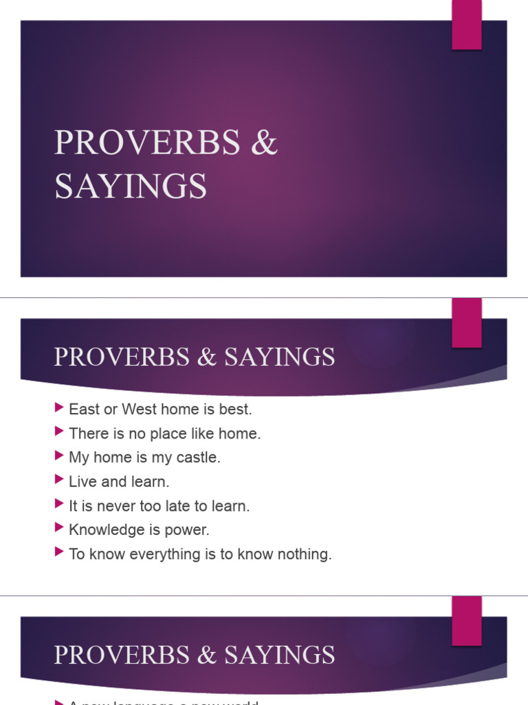 Proverbs & Sayings | PDF