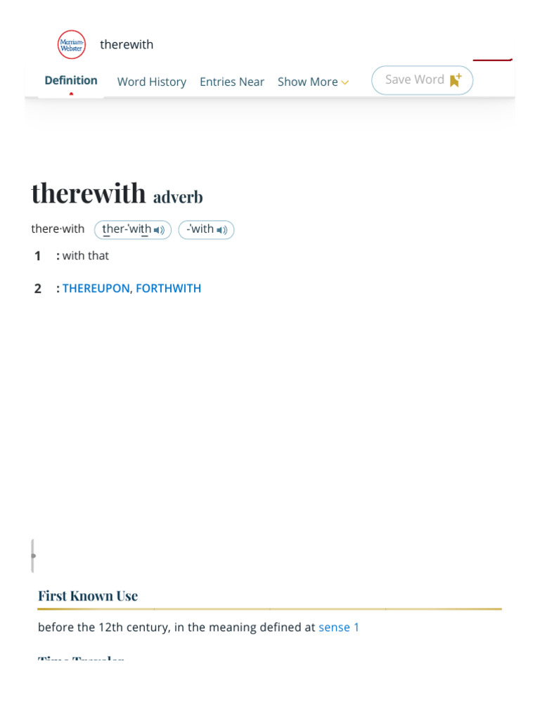 Therewith Definition & Meaning - Merriam-Webster | Download Free PDF ...
