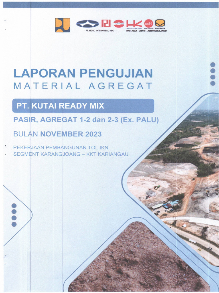 Laporan Material Agregat Kasar & Halus KRM - November 2023 | PDF
