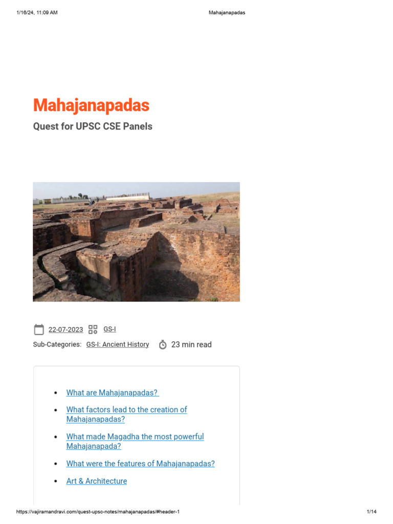 Mahajanapadas | PDF