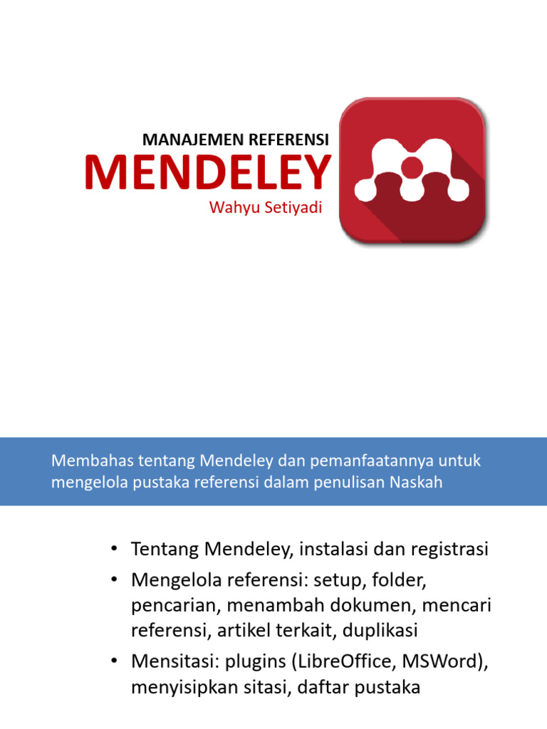 Manajemen Referensi Menggunakan Aplikasi Mendeley Wahyu S | PDF