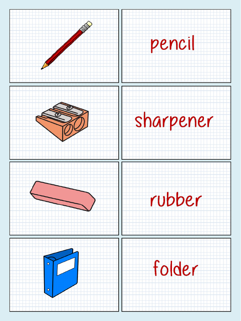 School Materials Flashcards New | PDF