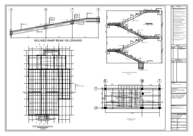 Inclined Ramp Beam 100 (200X450) : 2T20-15 2T20-16 2T20-15 2T20-15 2T16 ...