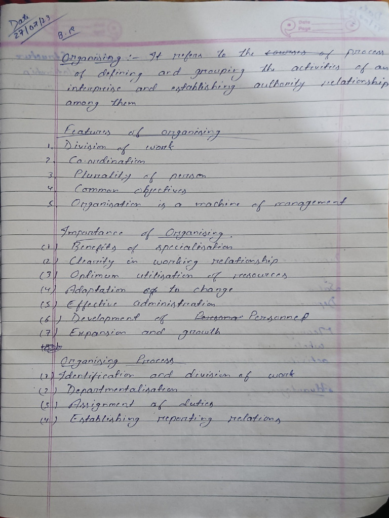 Organising Handwritten Notes | PDF