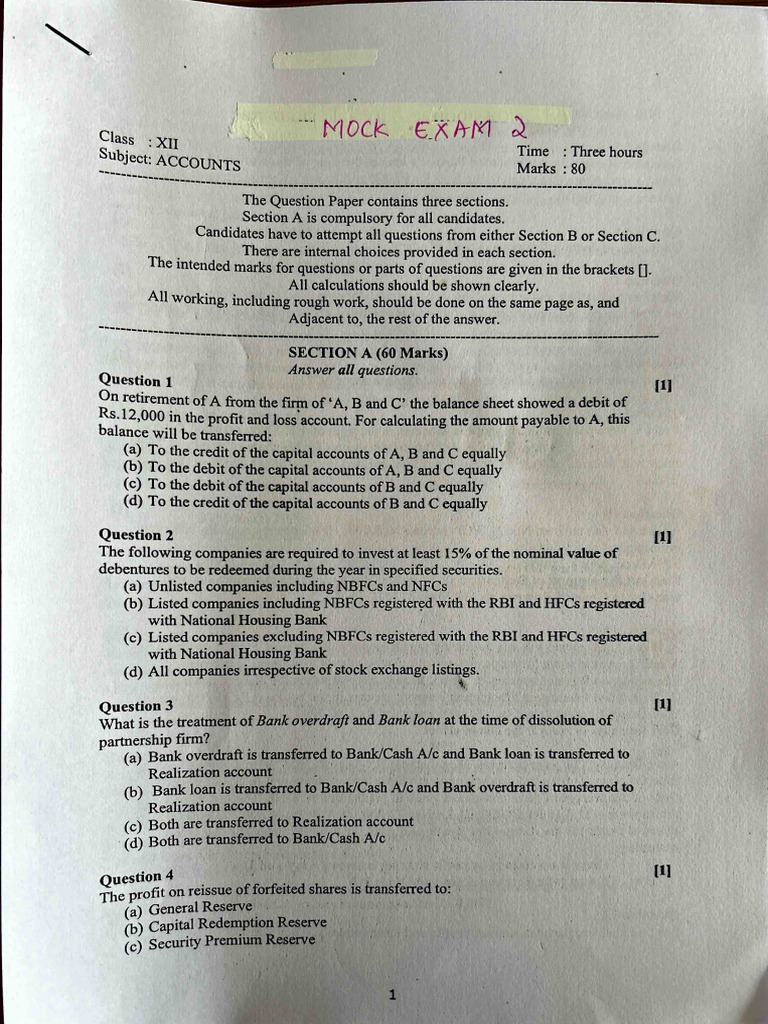 Mock Paper 2 | PDF | Debits And Credits | Private Sector Mock Paper 2 | PDF | Debits And Credits | Private Sector