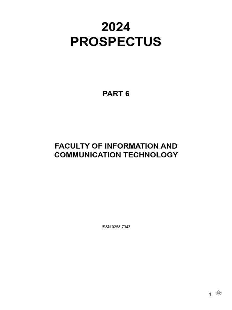 TUT ICT Faculty Prospectus 2024 | PDF | Diploma | University And ...