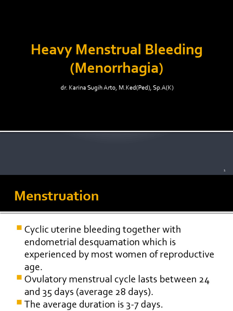 Heavy Menstrual Bleeding (Menorrhagia) A | PDF | Menstrual Cycle | Puberty