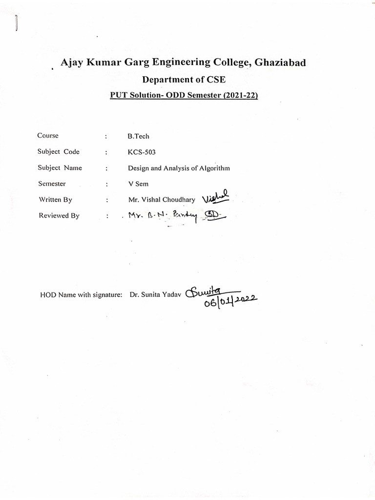 Design and Analysis of Algorithm KCS-503 PUT Sol ODD 21-22 (1) .PDF ...