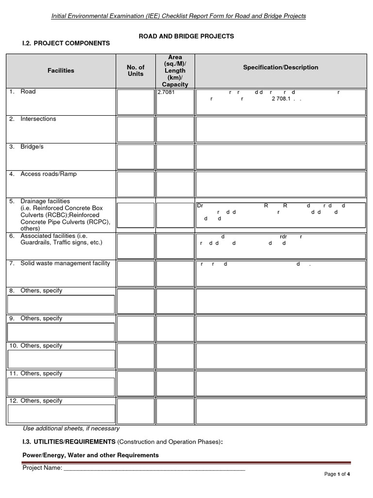 17-Project Components and Operation Information | PDF | Road | Economies